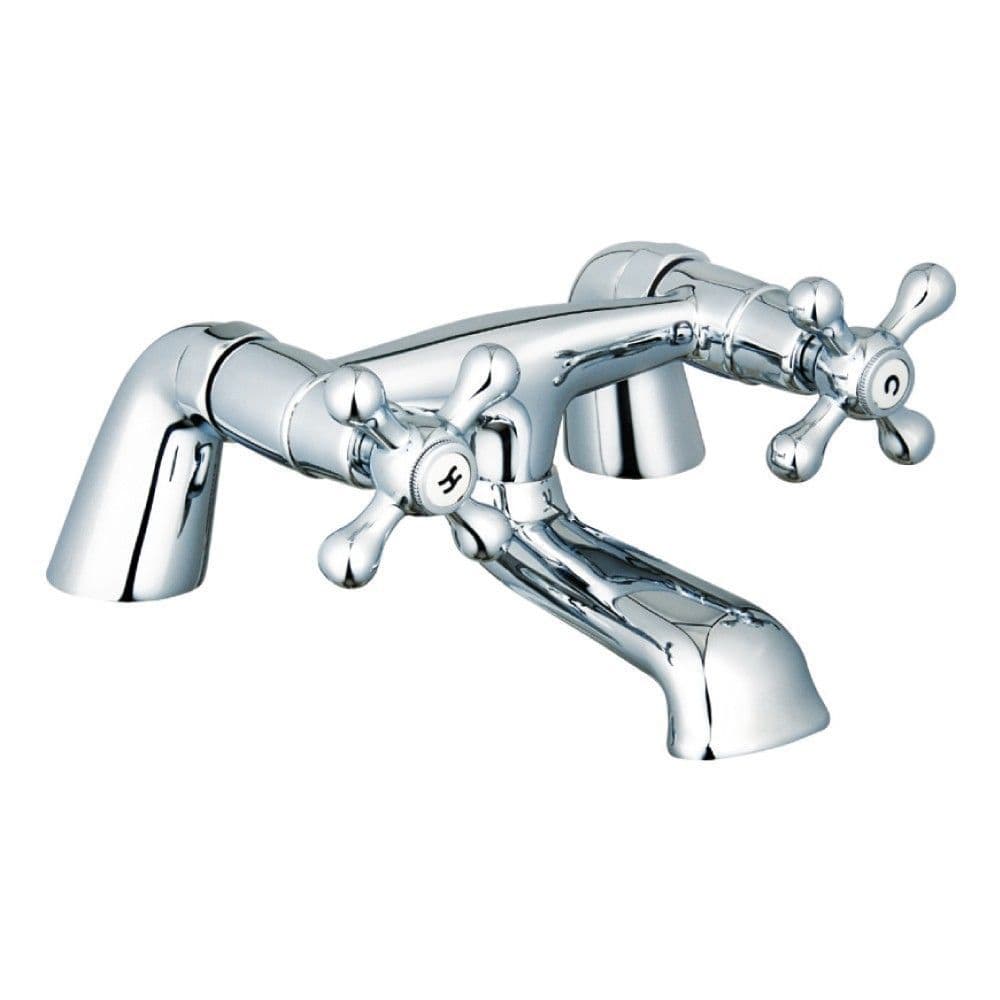 Hynar Chrome Bath Filler Tap - Traditional Cross Head Style