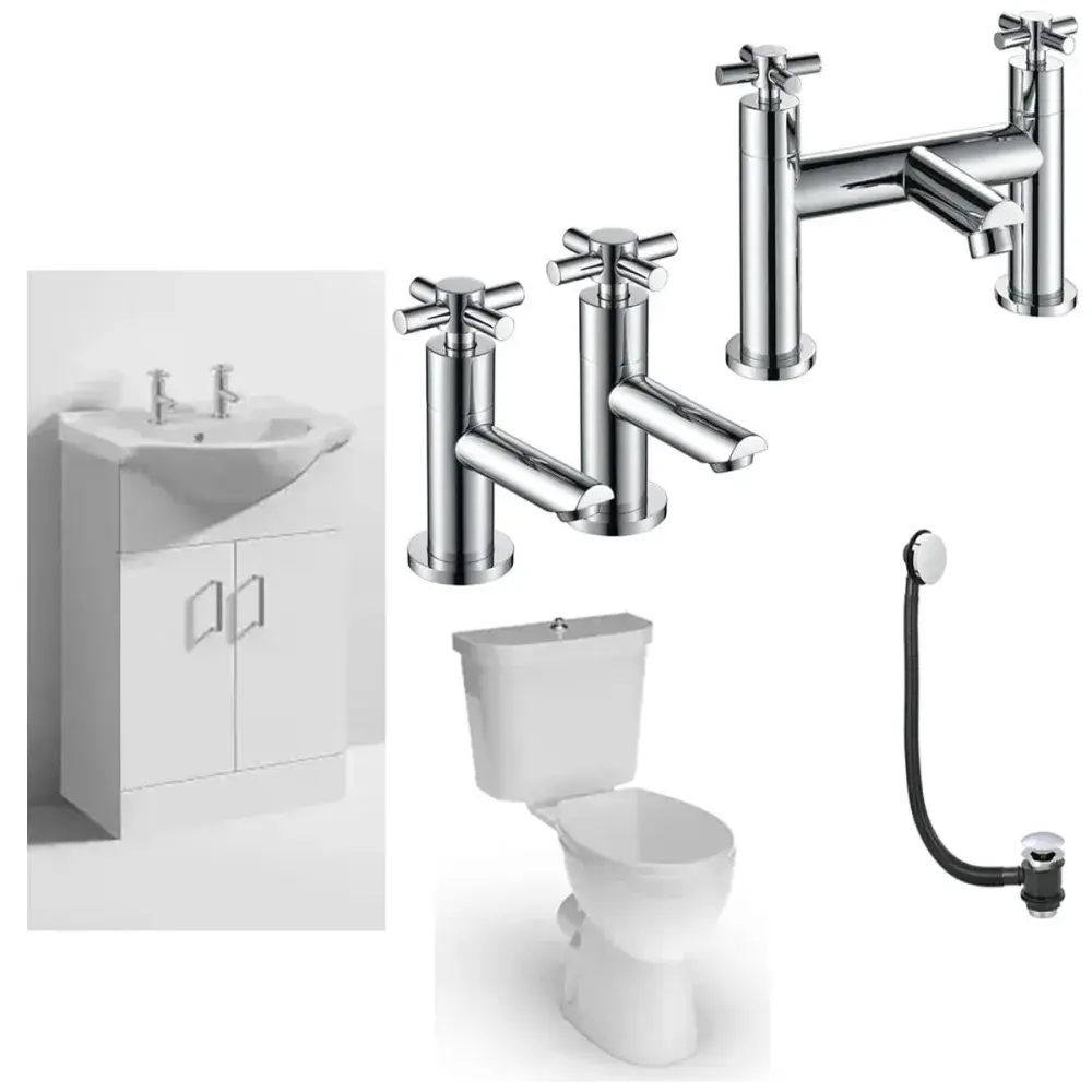 Icare Assist Vanity Unit and Toilet Set withs Taps