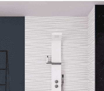 Kinewall White Waves 1250mm x 2500mm Shower Wall Panel