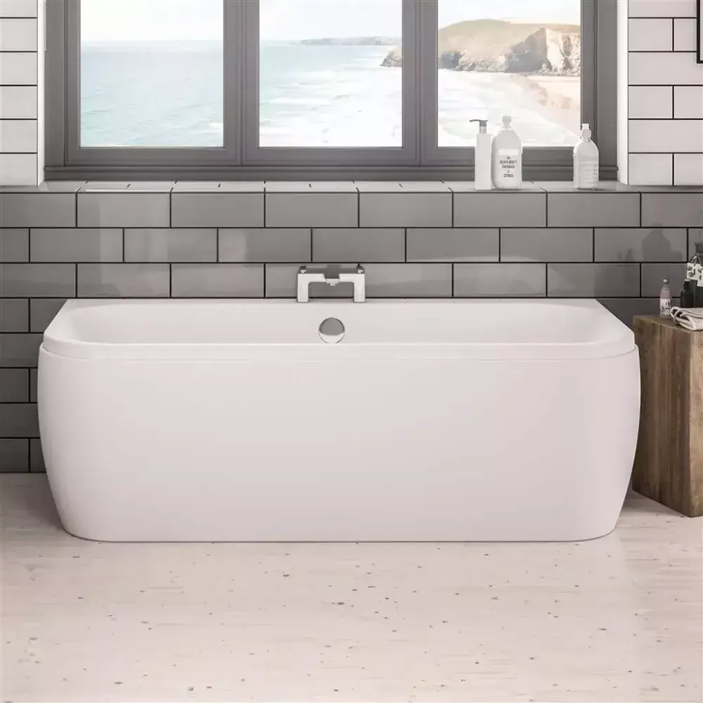Malin D Shape Back To Wall Bath 1600 x 800mm