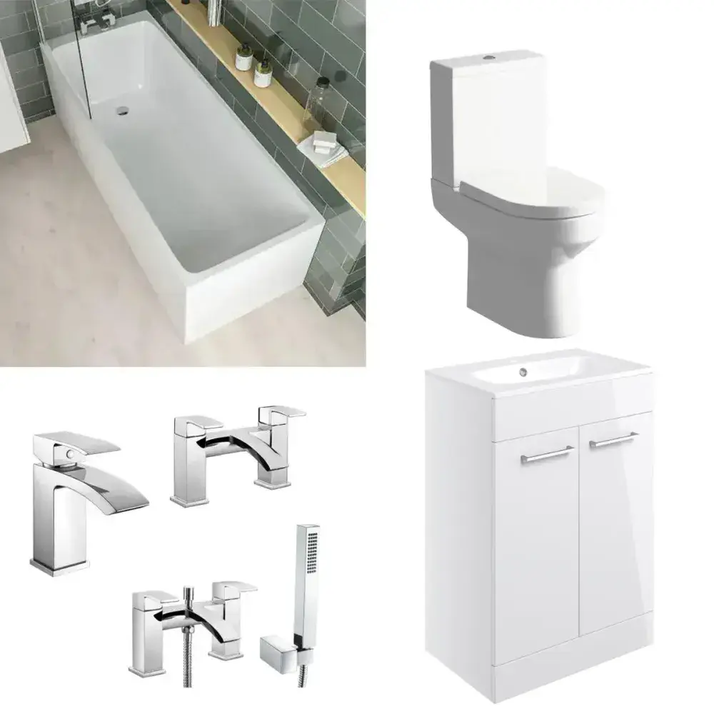 Malin Vanity Unit 1750x750 Bath & Toilet Set with Taps
