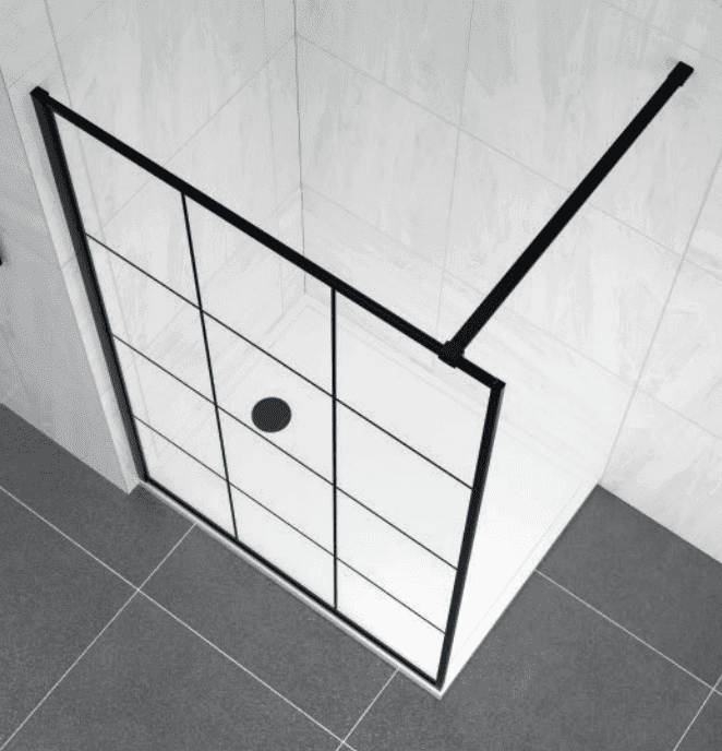Matt Black Framed Easy Clean 8mm Glass Wet Room Shower Screen Various Sizes
