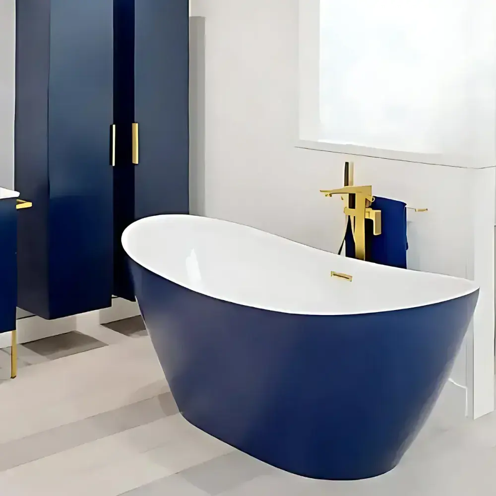 Matt Blue Modern Freestanding Bath 1700 x 780mm