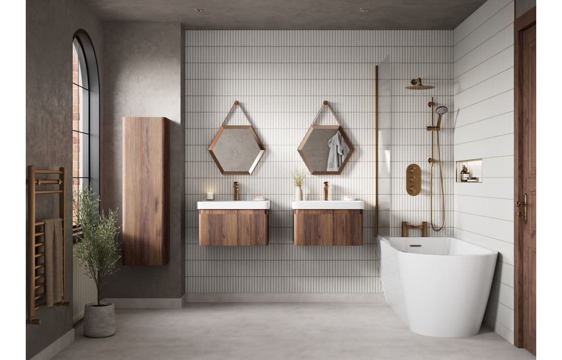Meltham Freestanding Back To Wall 1630x700mm 0TH Bath - Gloss White