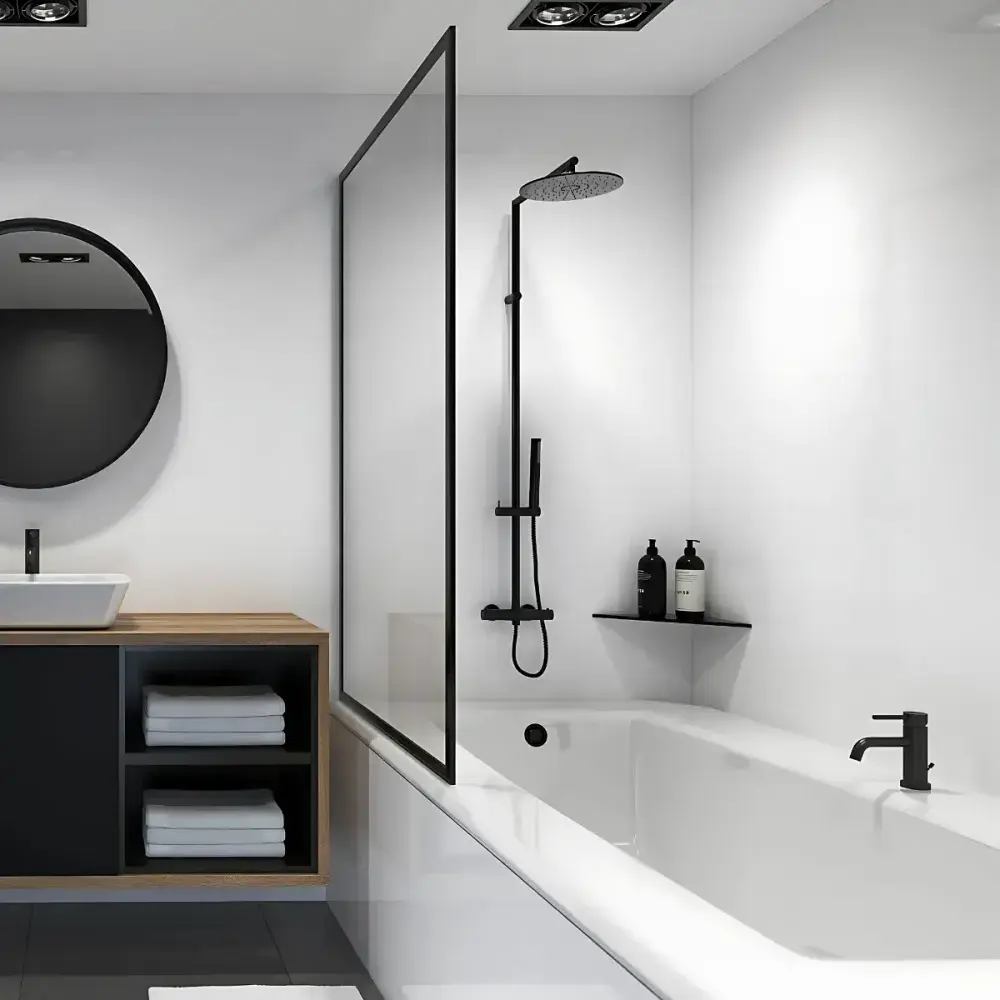 Mermaid Elite Shower Panels - Artico Plain Gloss White