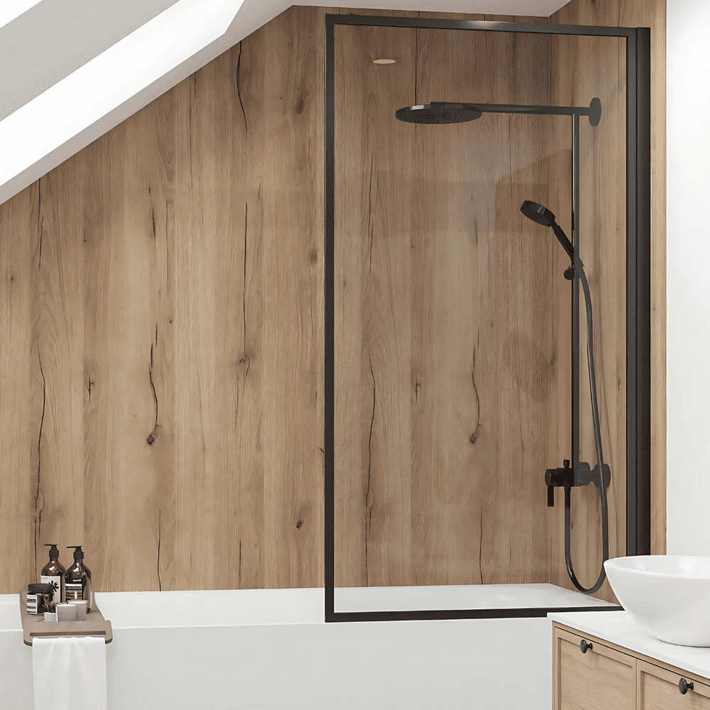 Mermaid Elite Shower Panels - Hadrian Oak