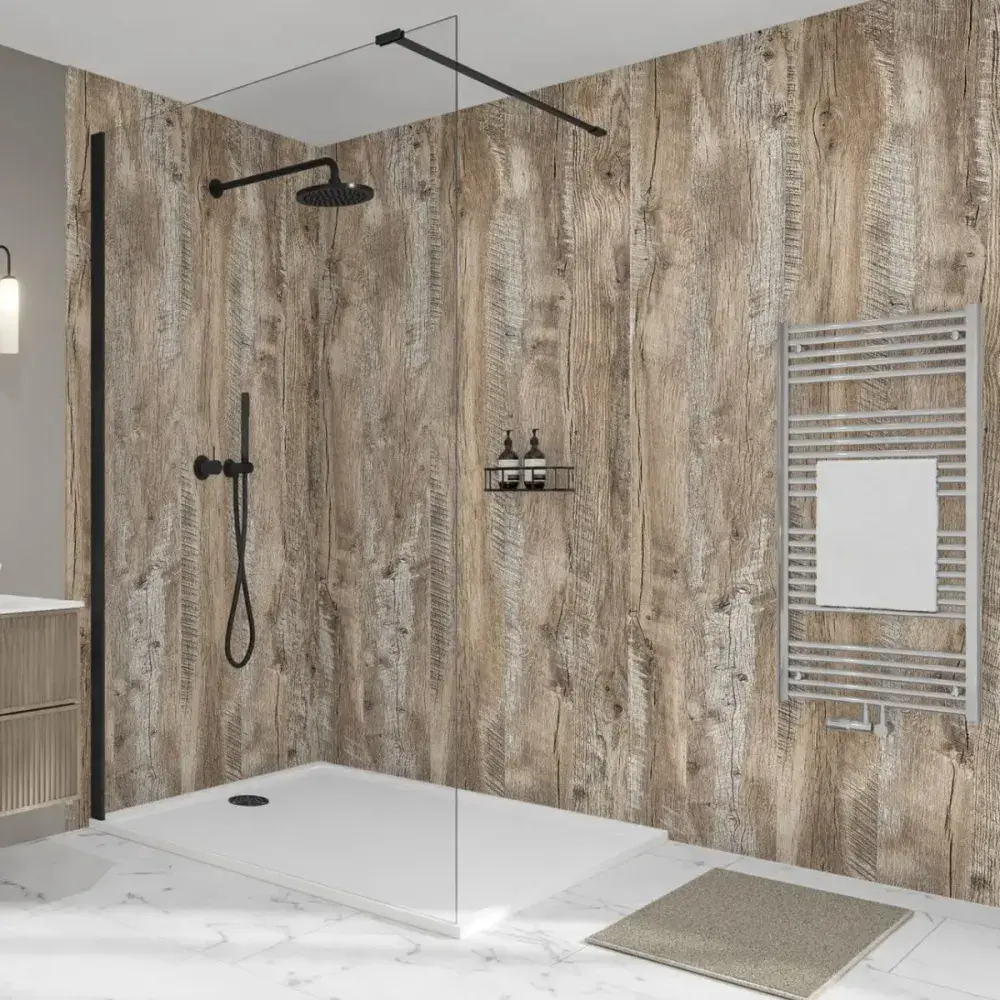 Mermaid Elite Shower Panels - Rift Oak