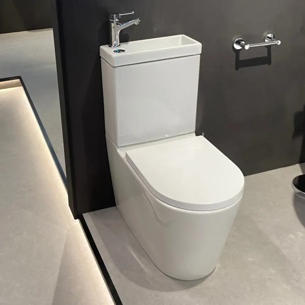 Metro 2 in 1 Combi Toilet & Basin inc Tap Pan Cistern and Soft Close Seat