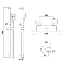 Mio Deluxe Single Outlet Safe-Touch Thermostatic Shower with Flexible ...