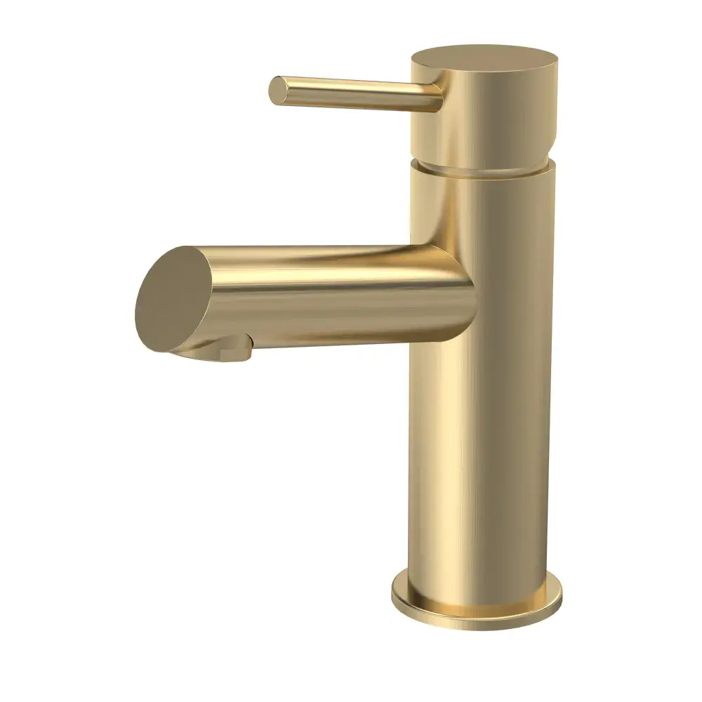 Navala Mono Basin Mixer With Push Button Waste - Brushed Brass