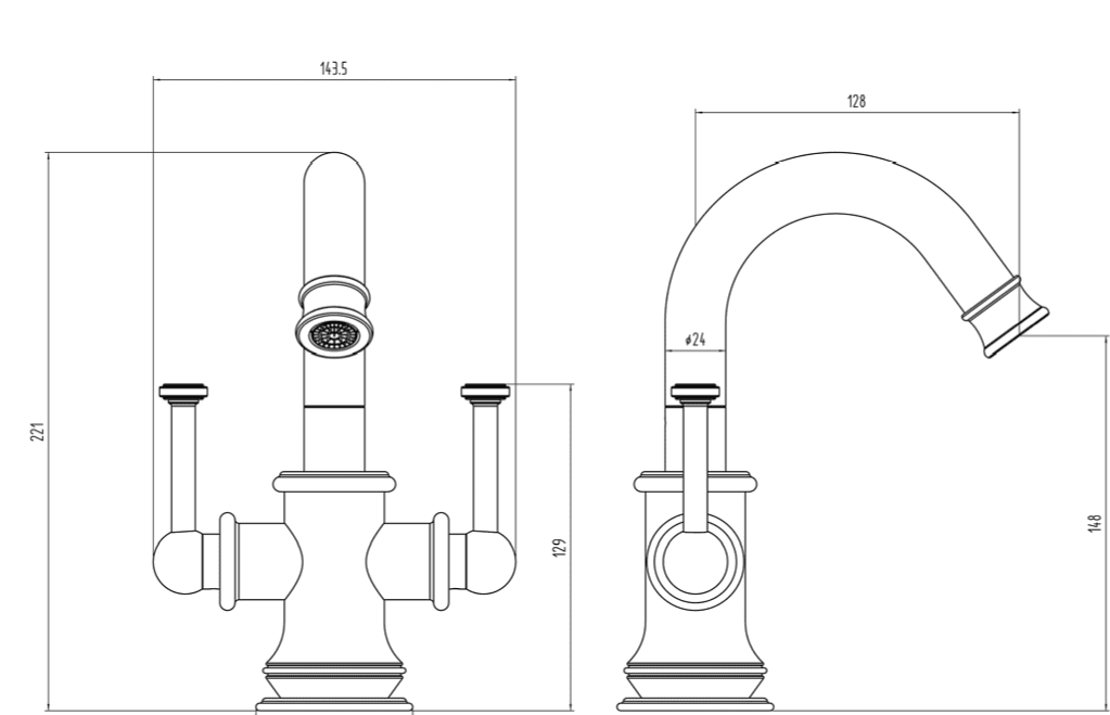 Newlyn Basin Mono Tap with Waste - Chrome