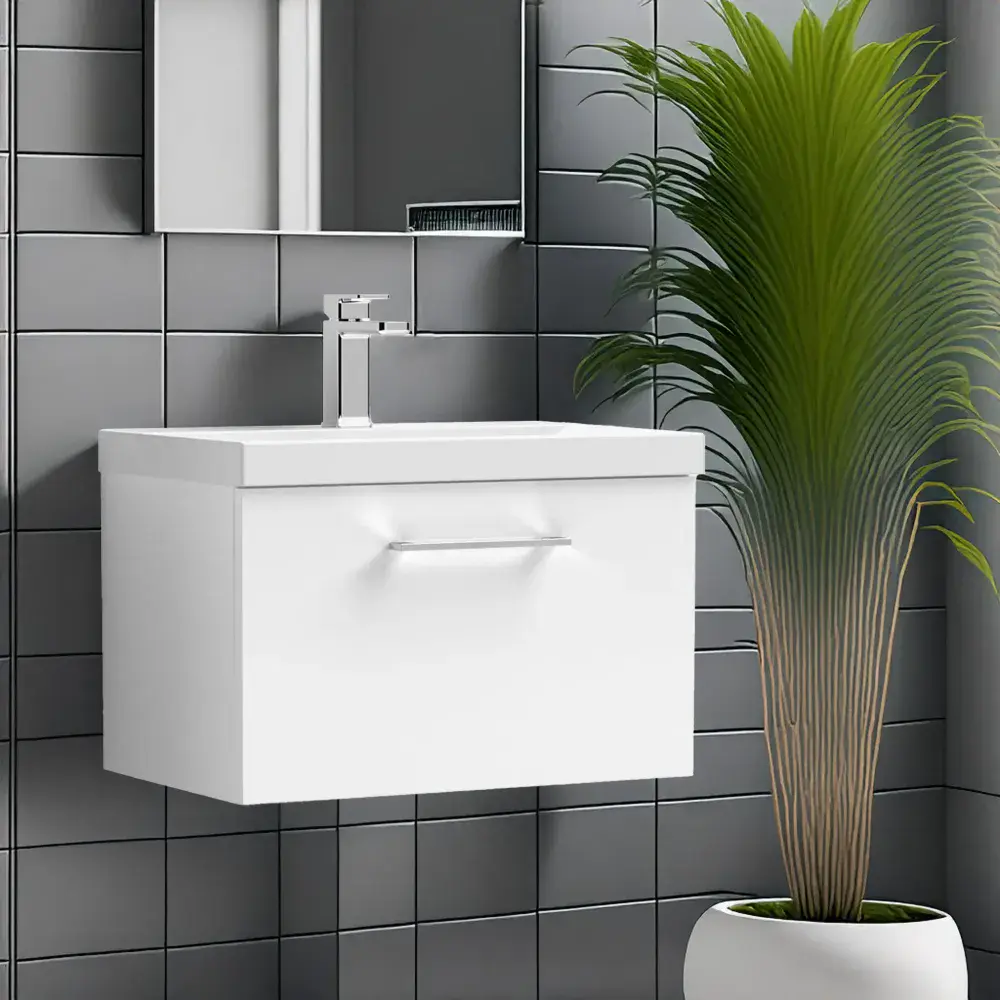 Odense 1 Drawer Wall Hung Vanity Unit With Basin-2 600mm Wide - Various ...