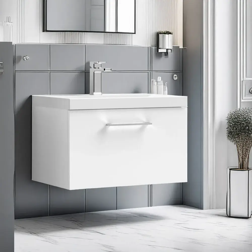Odense 1 Drawer Wall Hung Vanity Unit With Basin-3 600mm Wide - Various ...