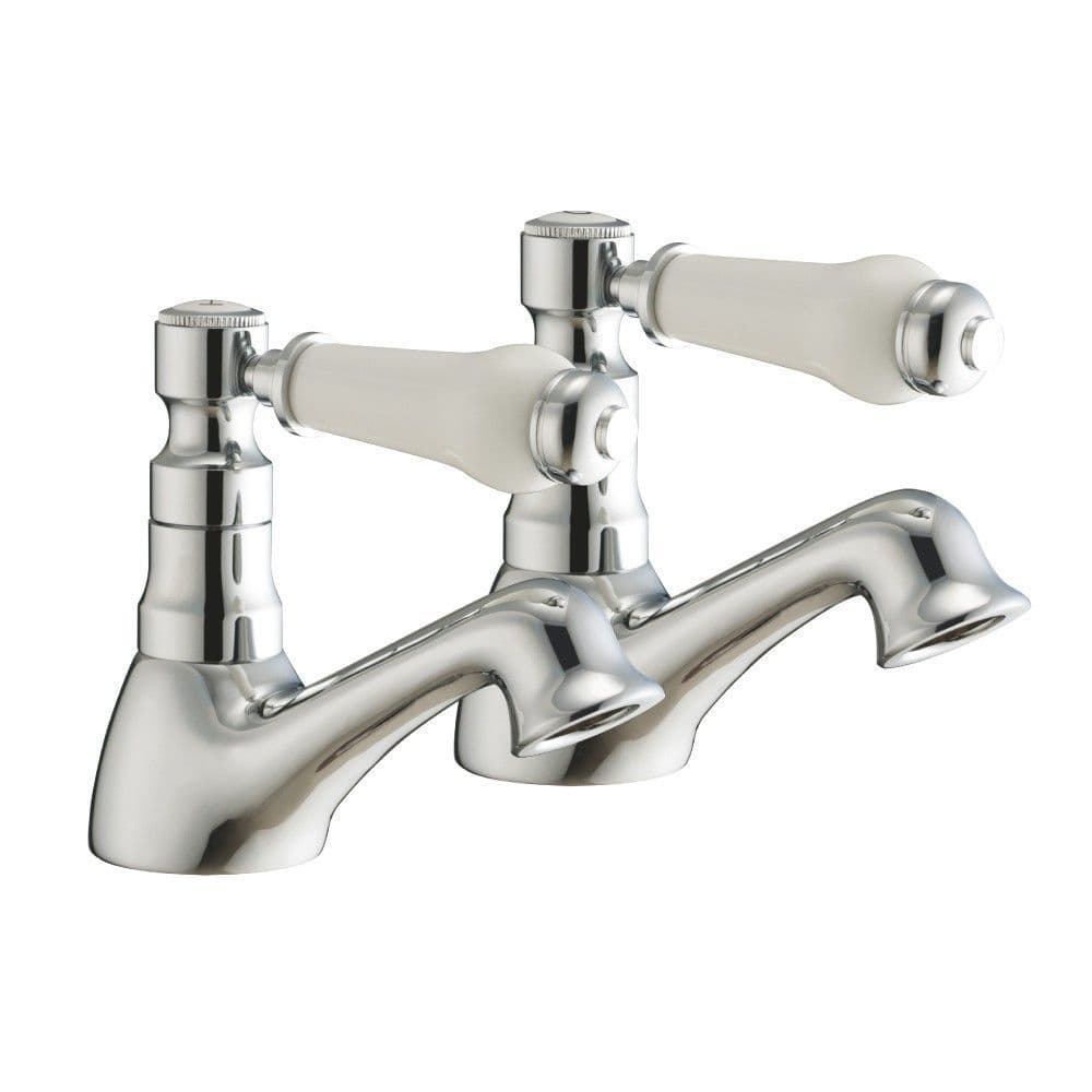 Otra Chrome Bath Taps - Traditional Lever Style