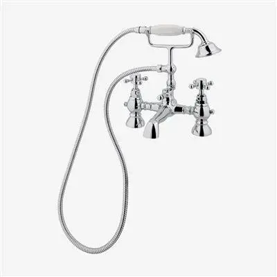Portobello Bath Shower Mixer BSM Tap with Handset Chrome with Handset ...