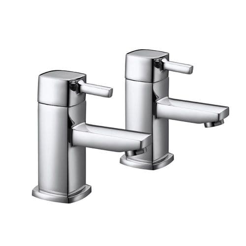 Puppis Chrome Basin Taps - Modern Lever Style