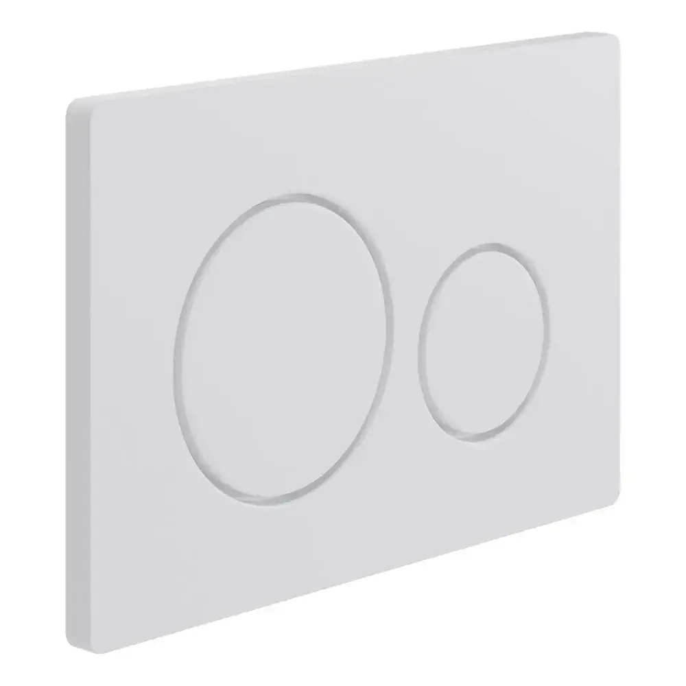 Round Push Button Flushplate - White