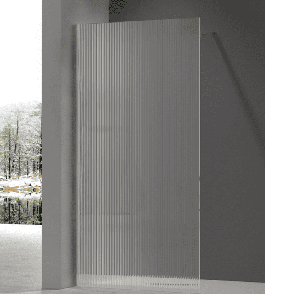 Saturn Fluted Chrome 1000mm Walk in Shower Screen