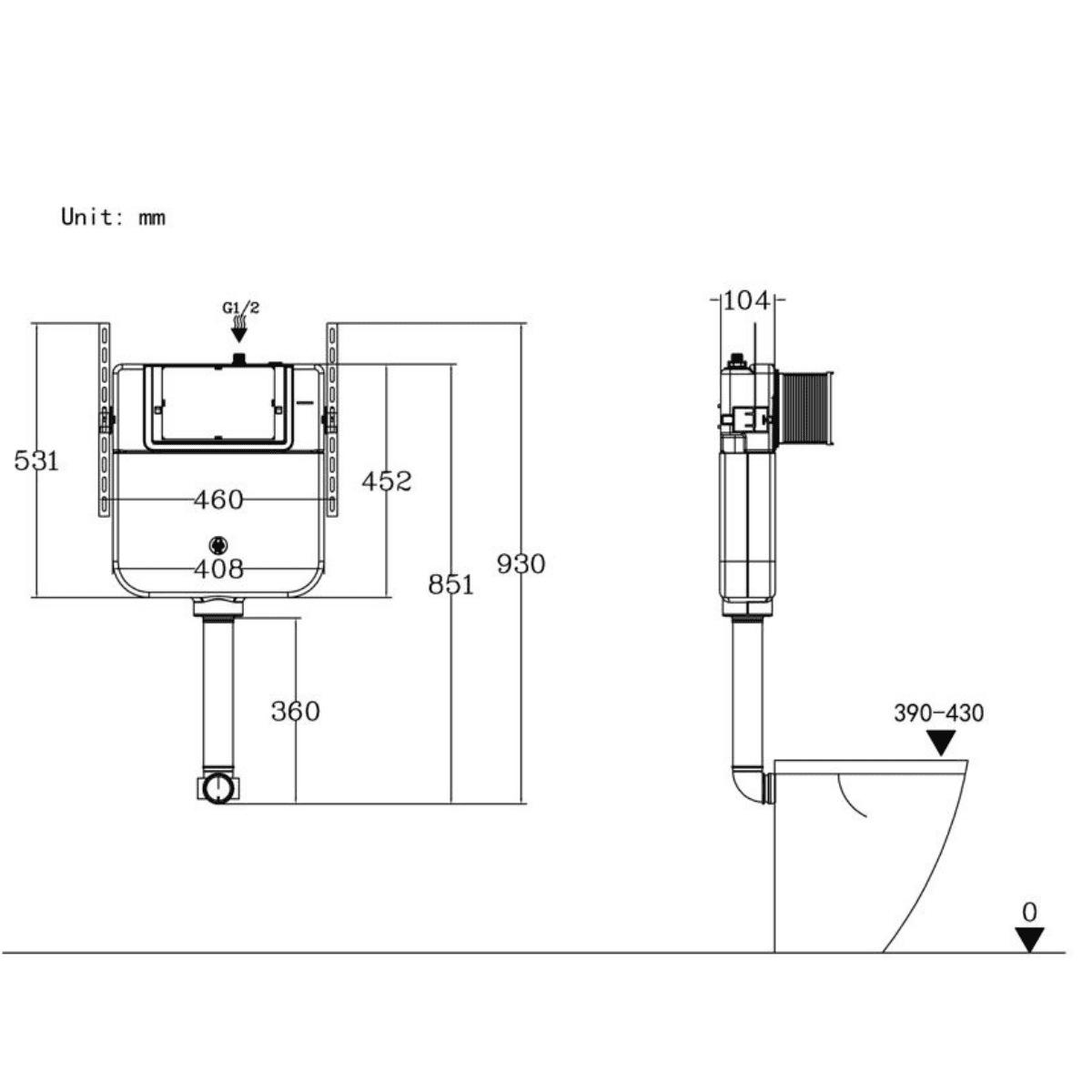 Slim Concealed Cistern with Optional Flush Plates