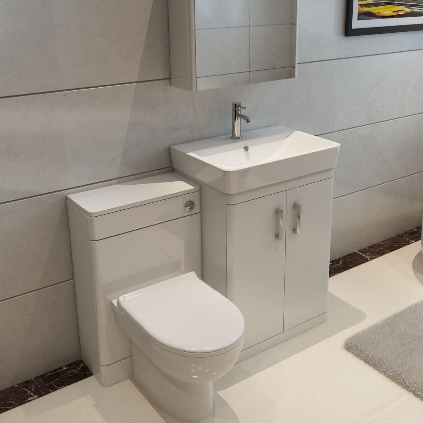 Solar Waterproof 600mm Vanity Unit with Ceramic Basin White