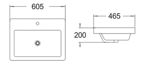 Solar Waterproof 600mm Vanity Unit with Ceramic Basin White