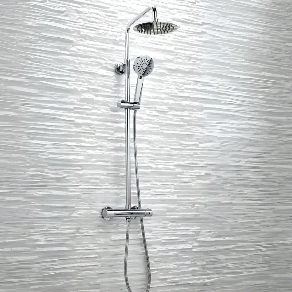 Sphere Thermostatic Bar Mixer Shower with Fixed Round Drench Head and ...