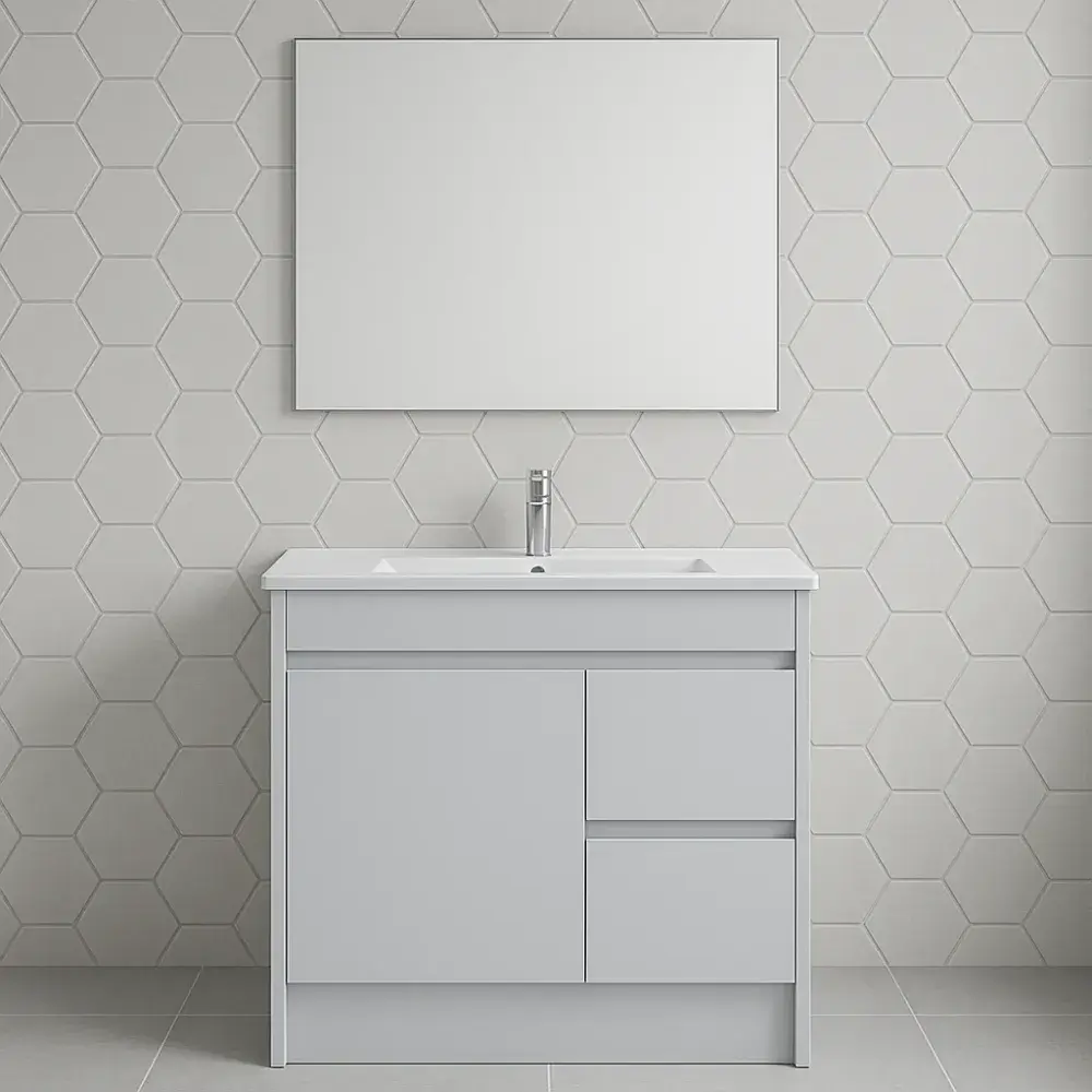 100% Waterproof - Stockholm Light Grey Vanity Unit 750mm - Basin Unit ...