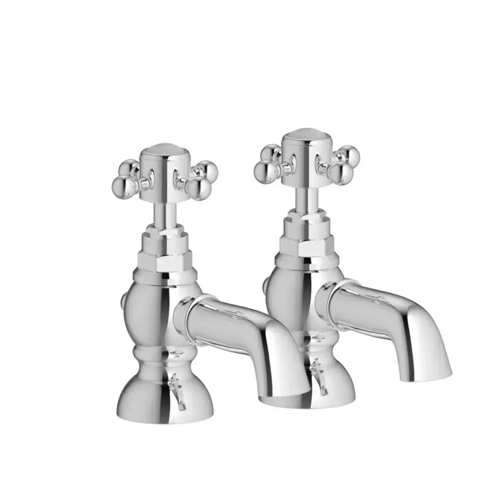 Tomar Bath Pillar Taps - Chrome