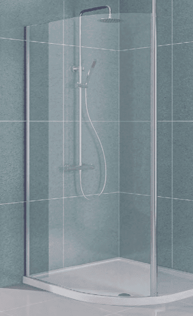 Valliant Round Pole Walk In Offset Wetroom Glass Screen Various Sizes