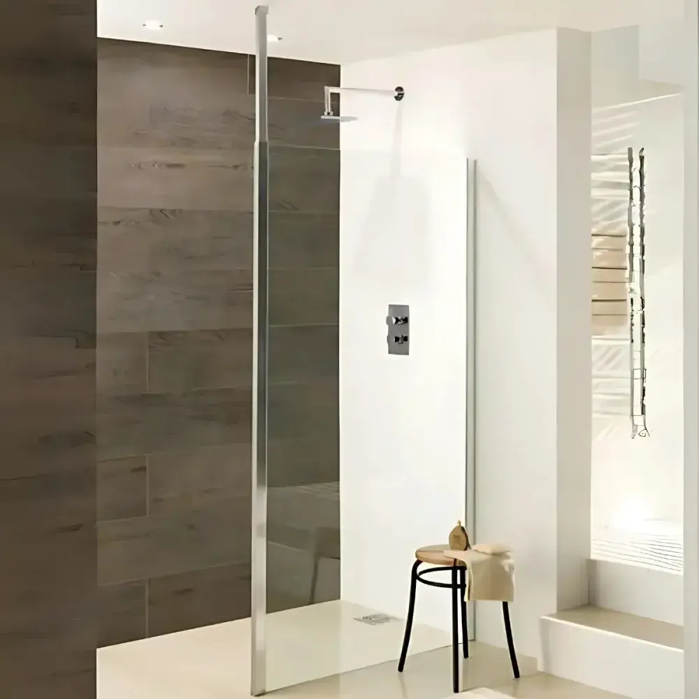 Valliant Square Pole Walk In Wetroom Glass Screen Various Sizes