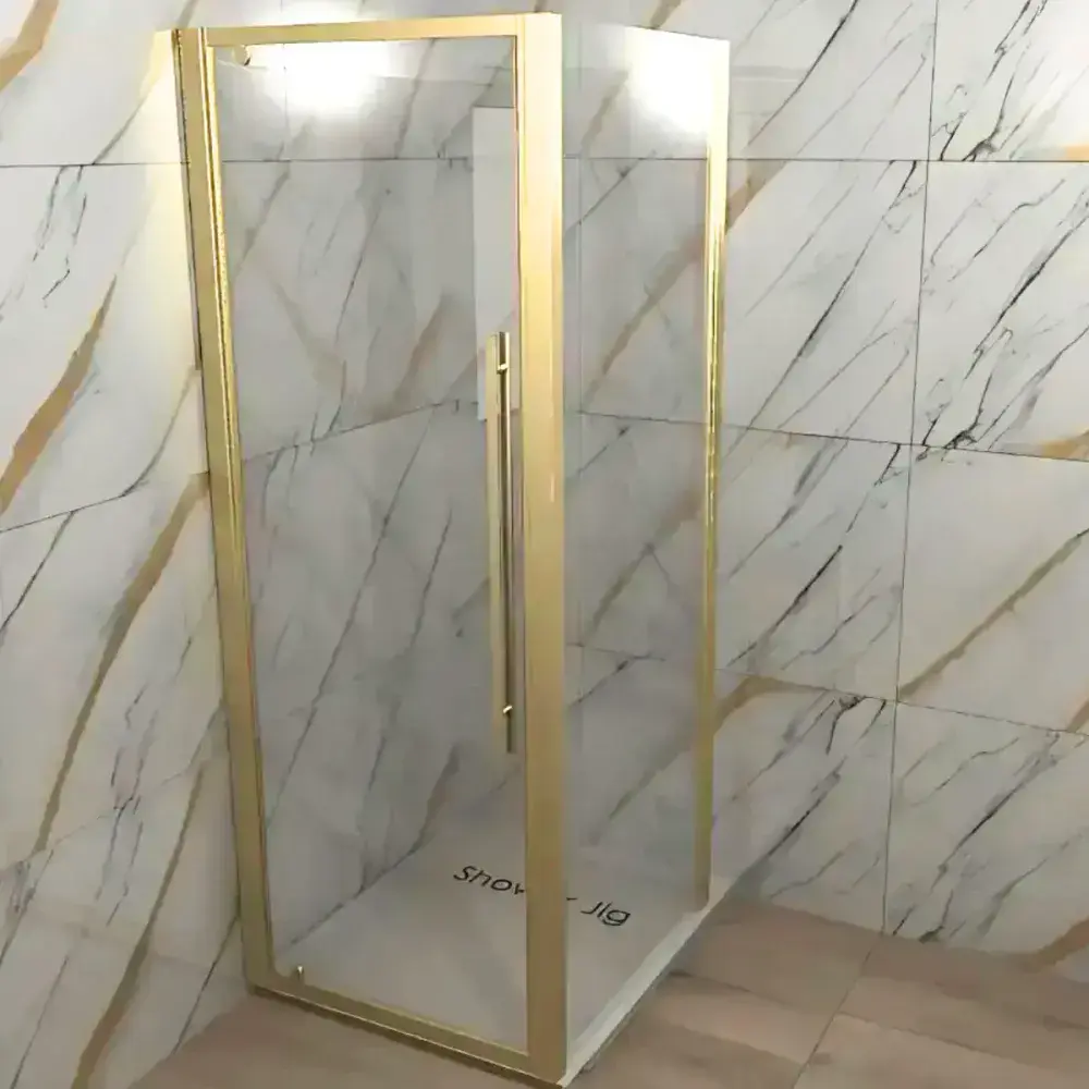 Vantage 2000 Brushed Brass Pivot Door Shower Enclosure Various Sizes