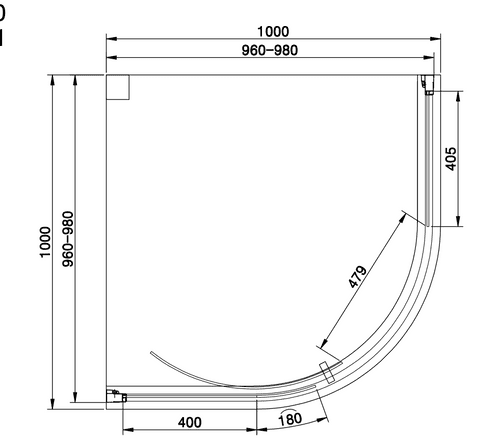 Brushed Brass 900mm Single Door Quadrant Shower Enclosure