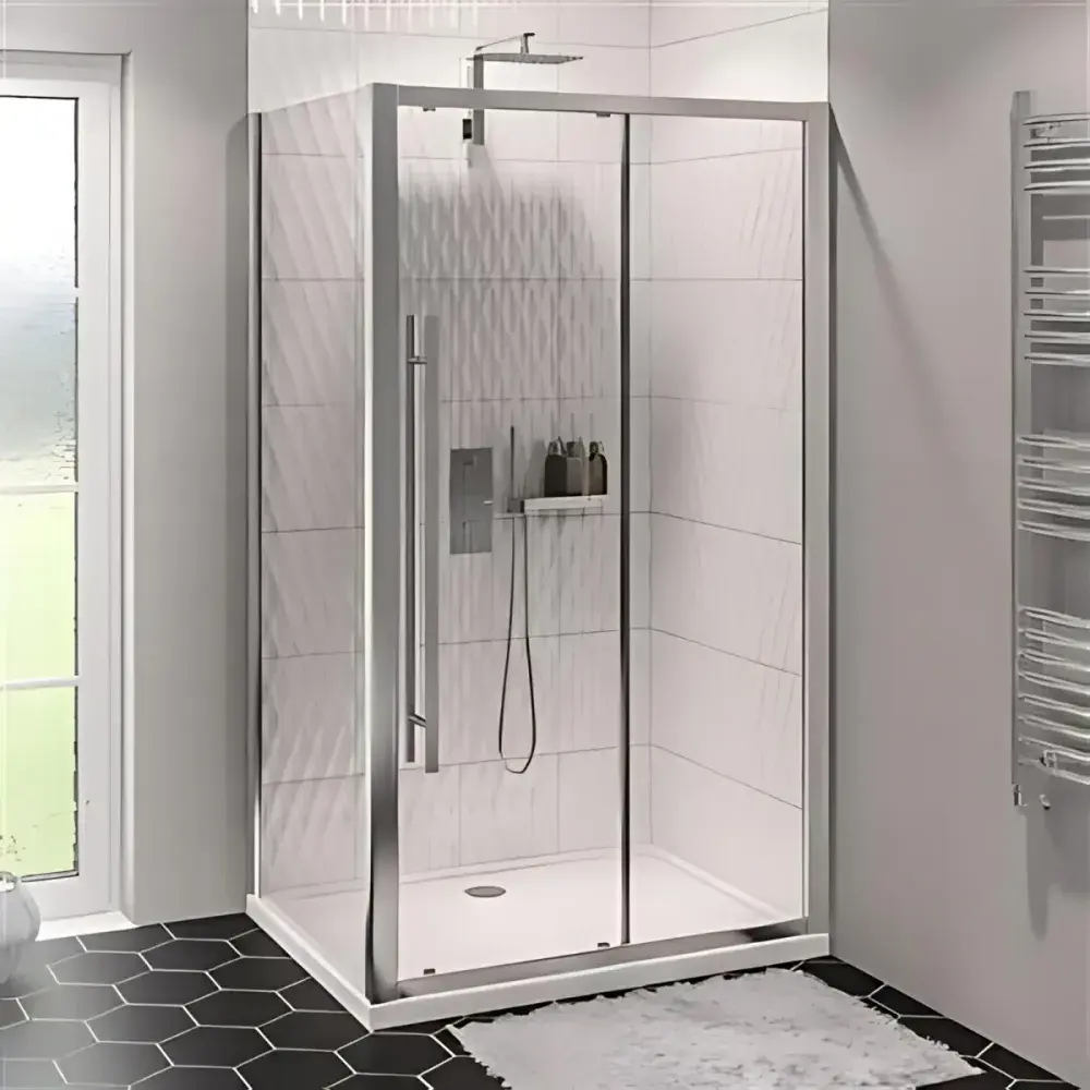 Vantage Chrome Sliding Door Shower Enclosure Various Sizes
