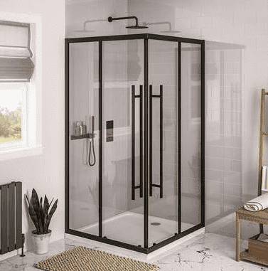 Vantage Matt Black Corner Entry and Offset Corner Entry Shower ...