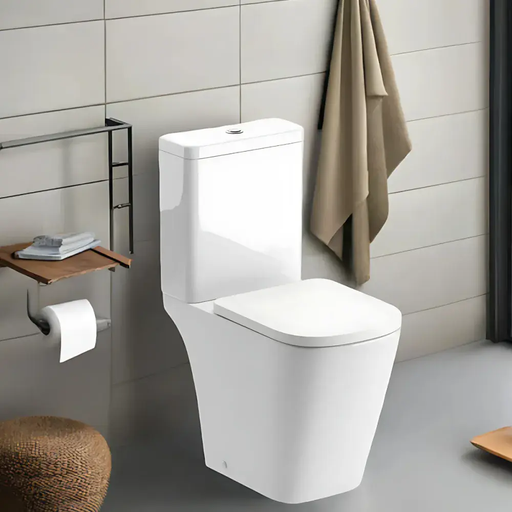 Vegar Rimless Close Coupled Toilet Rimless Open Back Comfort Height
