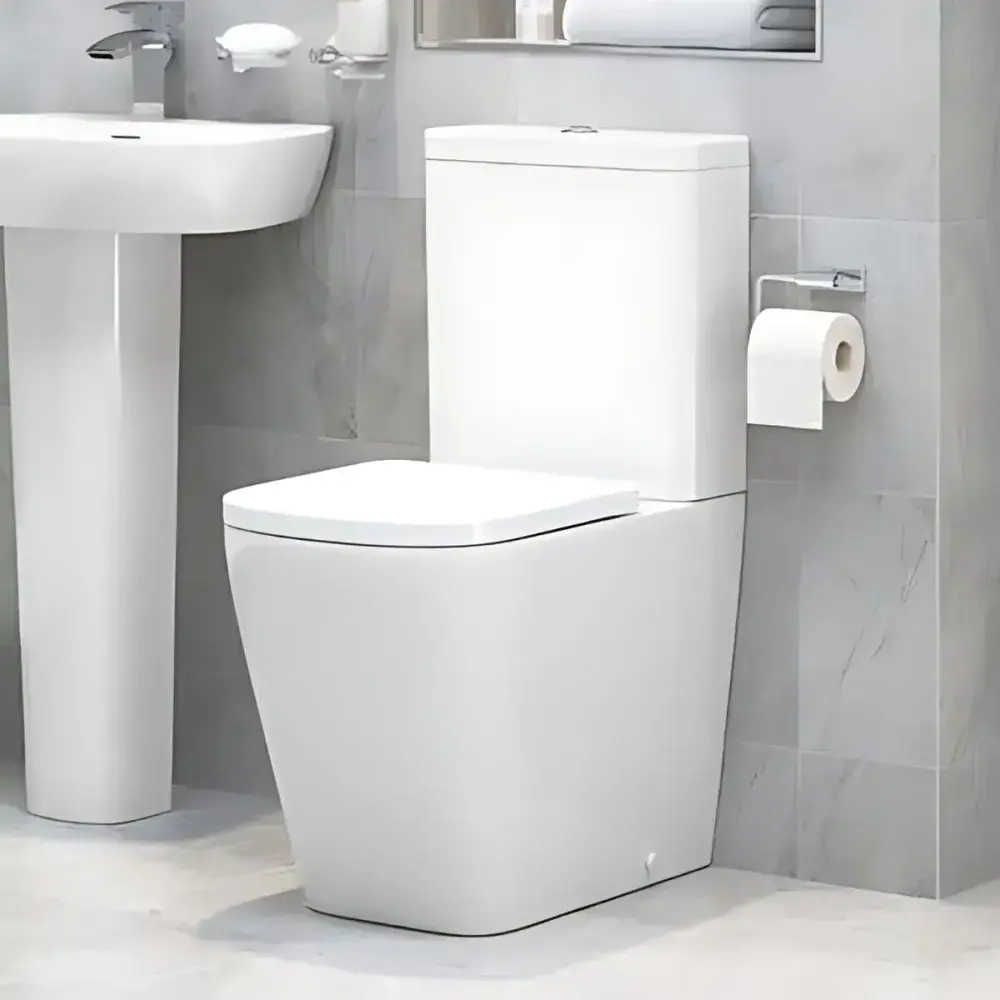Vegar Rimless Close Coupled Toilet Rimless Short Projection Fully Shrouded