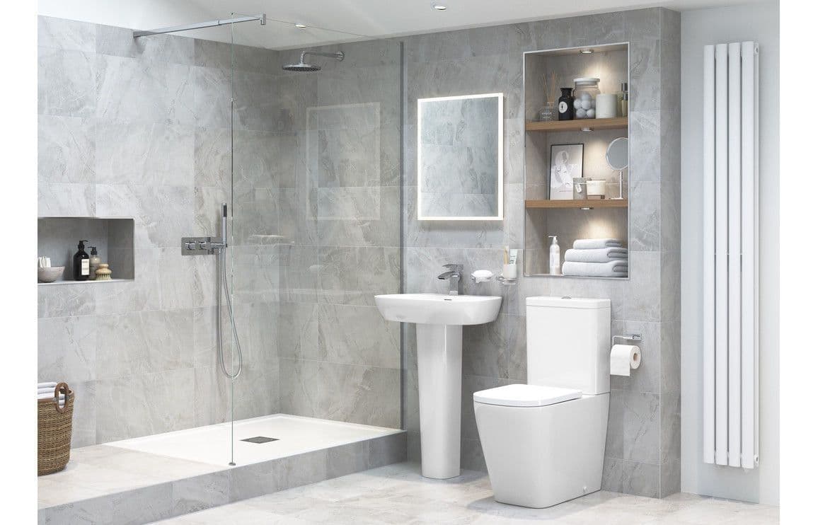 Vegar Rimless Close Coupled Toilet Rimless Short Projection Open Back