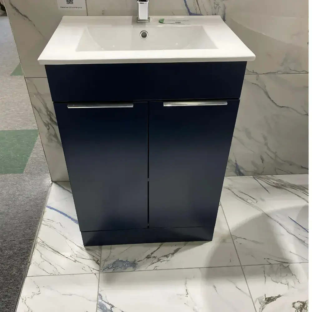 Vintage 615mm Floor Standing 2 Door Basin Unit with Basin Matt Deep Blue