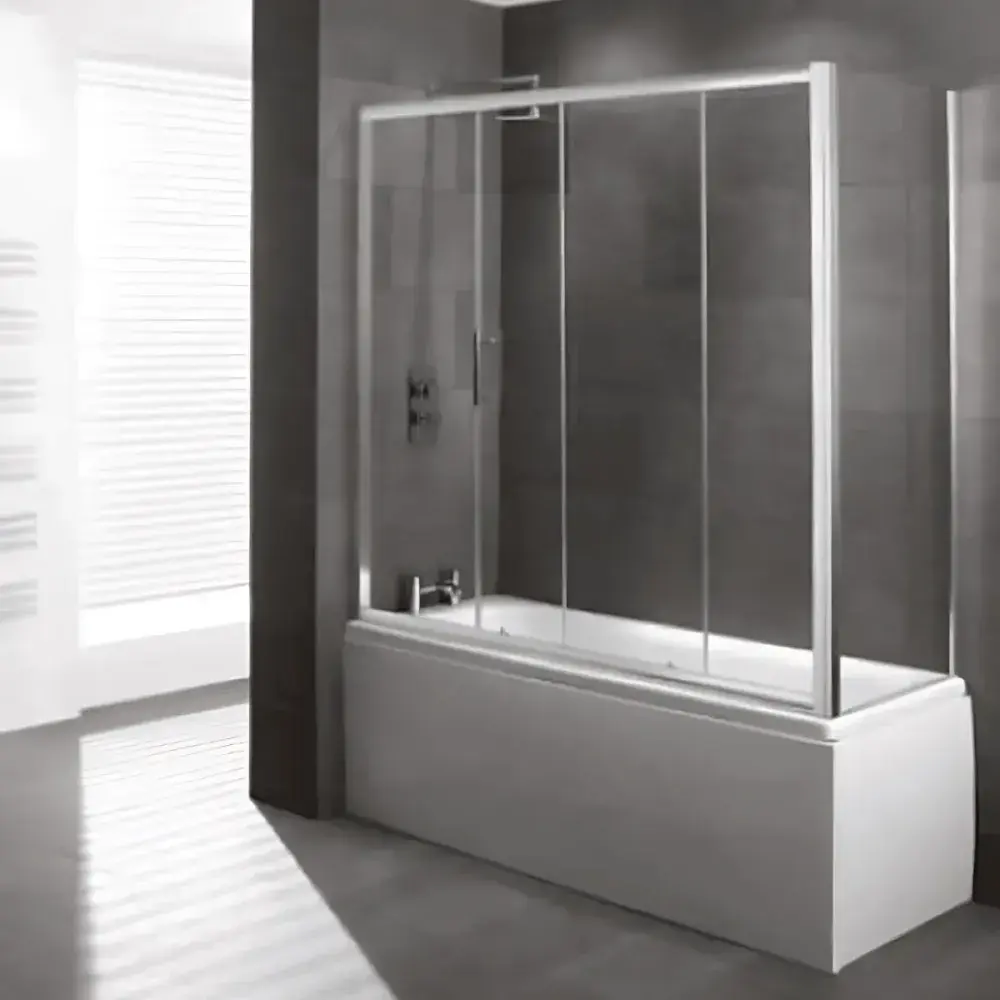 Volente 1800mm Over Bath Slider Screen Easy Clean 6mm Glass Optional ...
