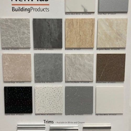 Wet Wall PVC Shower Panels - 1000mm Wide - Lava Graphite