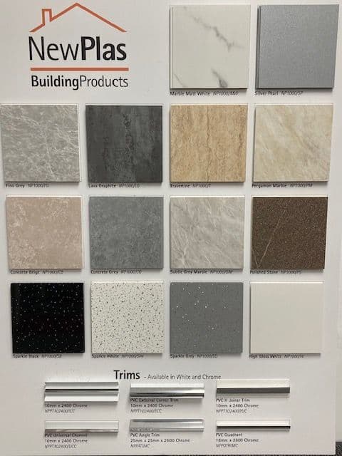 Wet Wall PVC Shower Panels - 1000mm Wide - Subtle Grey Marble