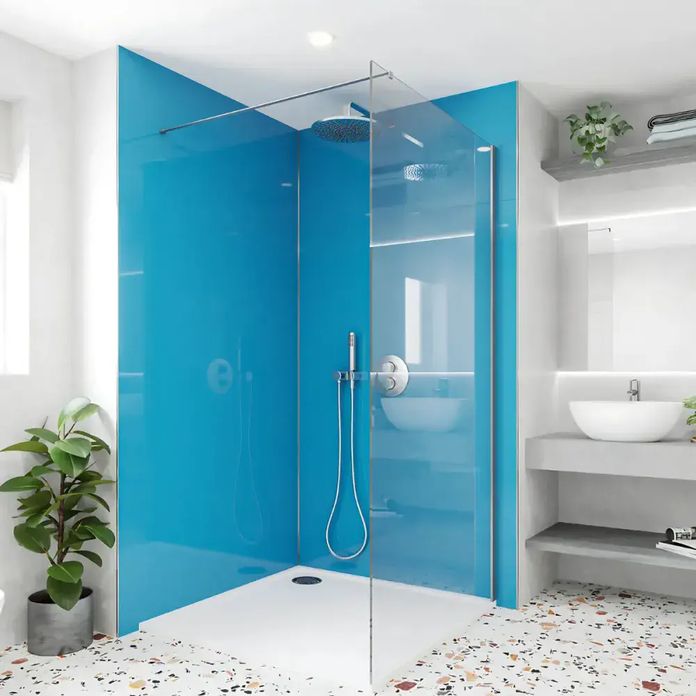Wetwall Alloy Shower Panels - Aqua - Gloss