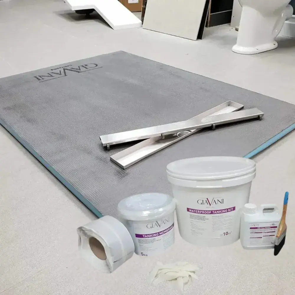 XPS Linear Drain Wetroom Deck inc Tanking Kit & Linear Drain