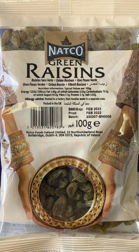 Natco Green Raisins 100g