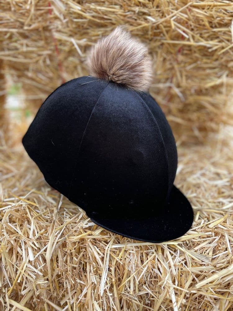 Velveteen Hat Covers with Pom Poms