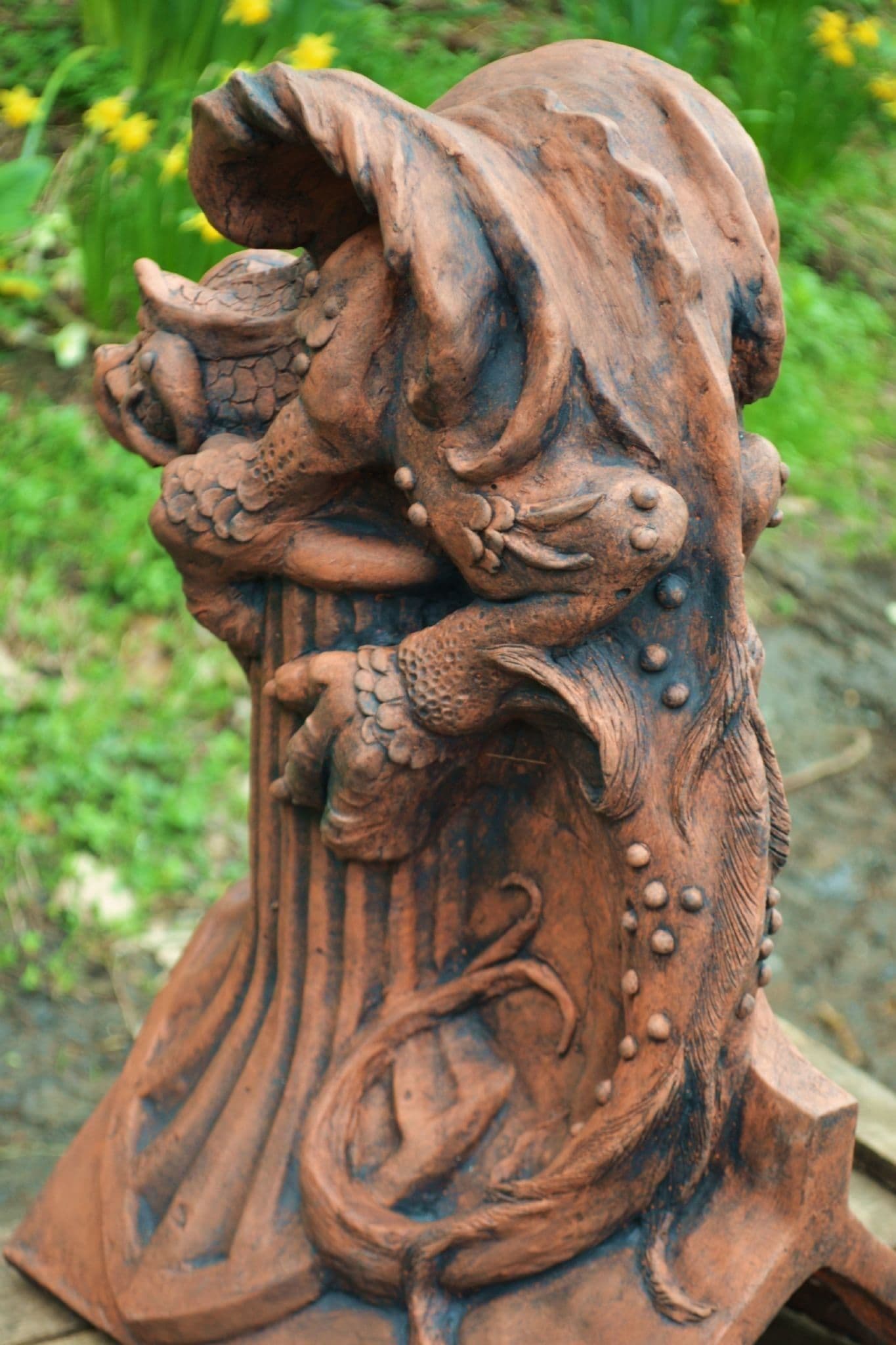 Gothic Dragon roof finial angled ridge tile