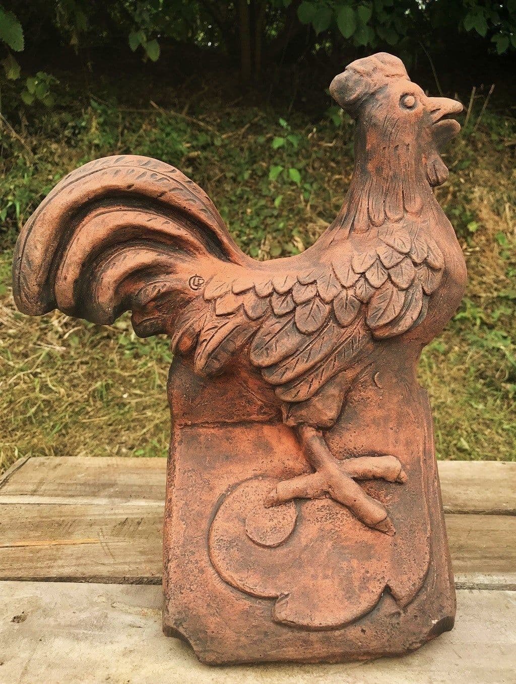 Cockerel Chicken roof finial angled ridge
