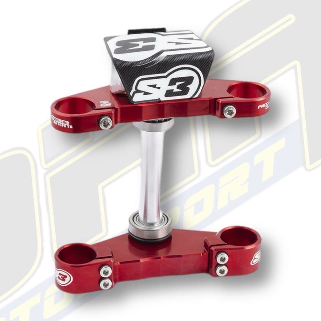S3 CNC Triple Clamps / Yokes for Montesa 39mm - Red