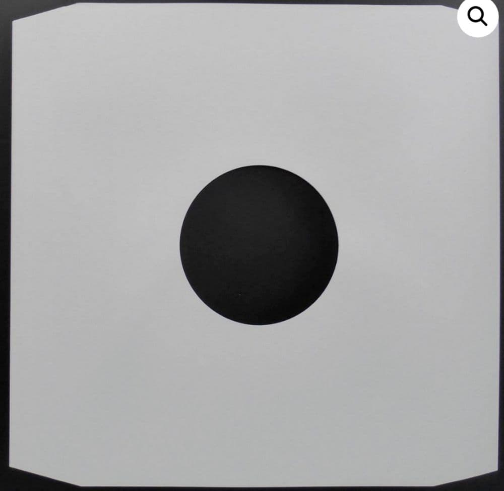 10 x 12" Quality WHITE PAPER RECORD SLEEVES for Vinyl Records Centre Cut out