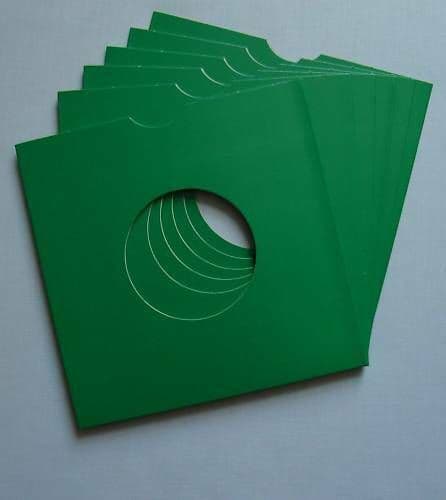 10 x 7" Green Cardboard Record Sleeves Cover Card 7 Inch Single Sleeve
